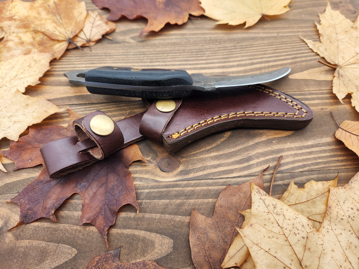 Damascus Steel Double Edge Karambit with Black Micarta Handle - Jager ...
